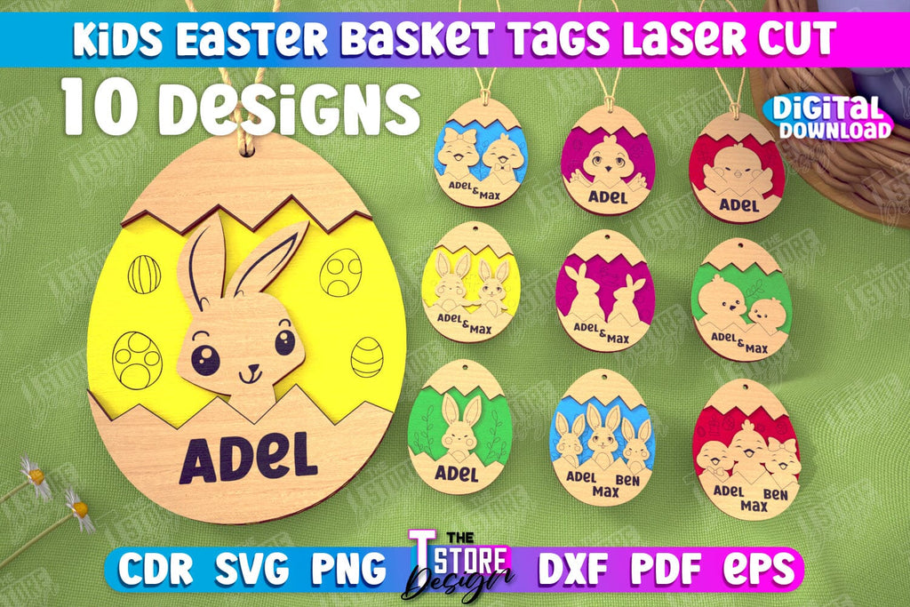 Kids Easter Basket Tags Bundle | Personalized Easter Gift Tags | Easter ...