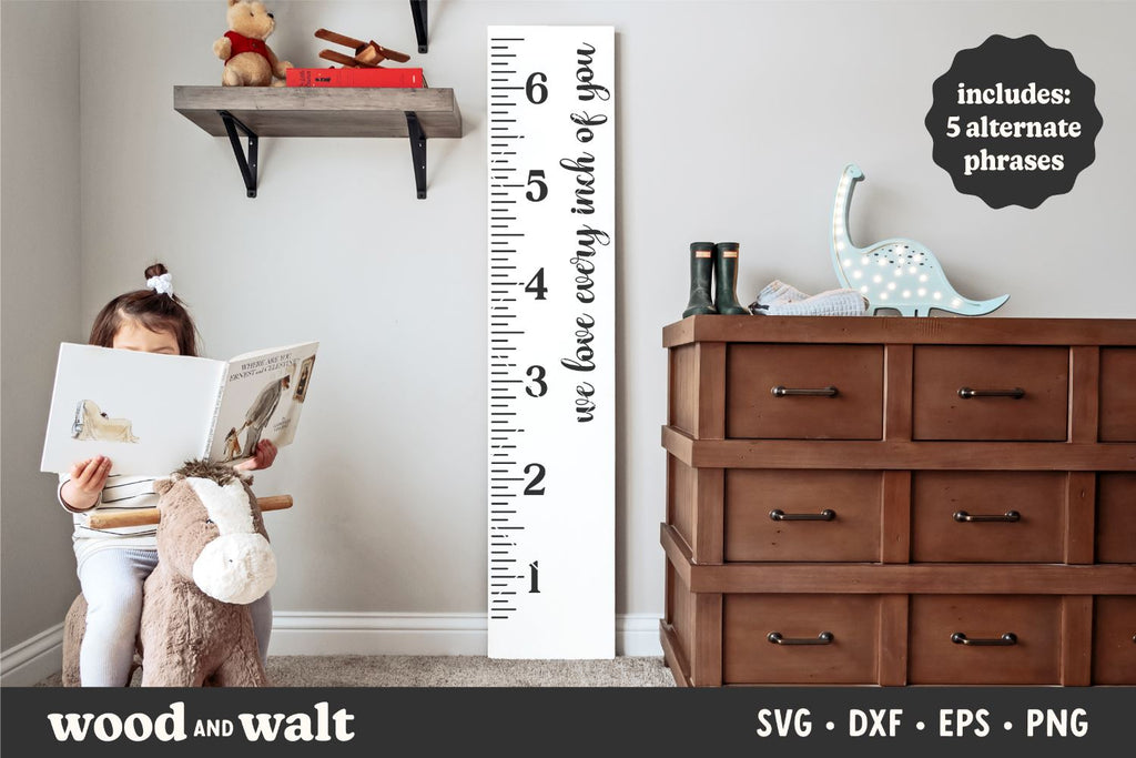 Kids Growth Chart SVG | Growth Ruler Cut File - So Fontsy