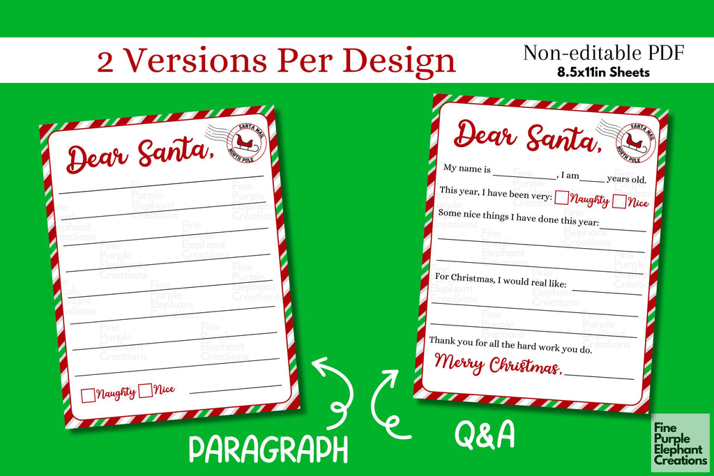 Kids Letter to Santa Claus | Christmas Printable - So Fontsy