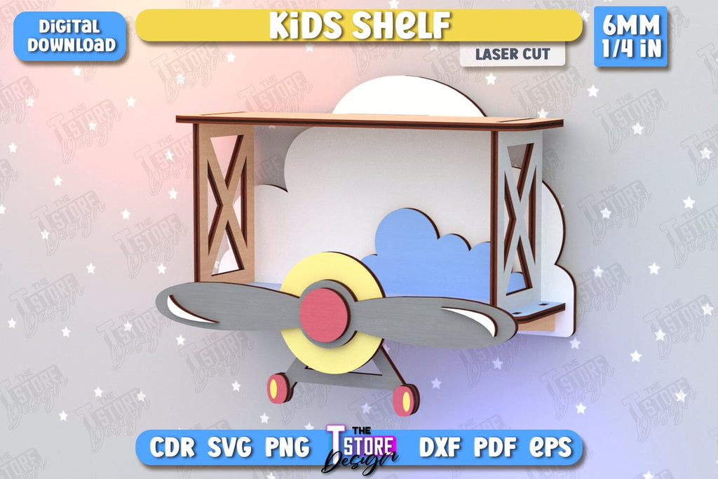 Kid's Shelf Laser Cut | Rack Template | Nursery Décor | Kids Room ...