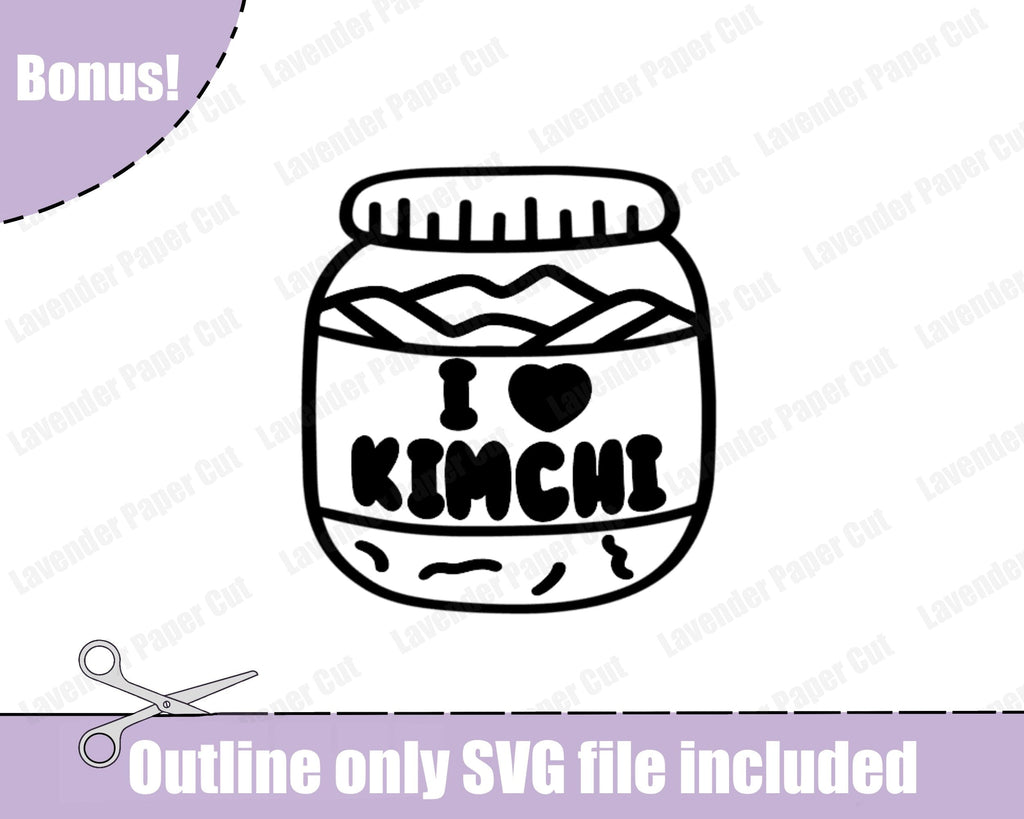 Kimchi Lover SVG File, Kimchi Jar, I heart Kimchi Kawaii PNG, Clipart ...