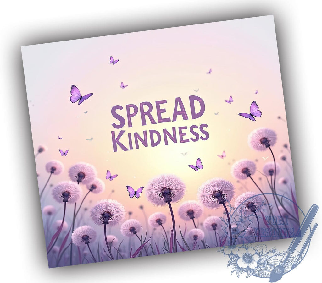 Kindness Dandelion 20oz Tumbler, Dandelion Art, 20oz Tumbler Wrap ...