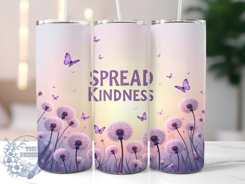 Kindness Dandelion 20oz Tumbler, Dandelion Art, 20oz Tumbler Wrap ...