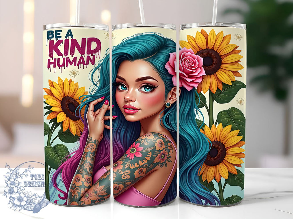 Kindness Tumbler, Inspirational Quotes, Be a Kind Human, Motivational ...