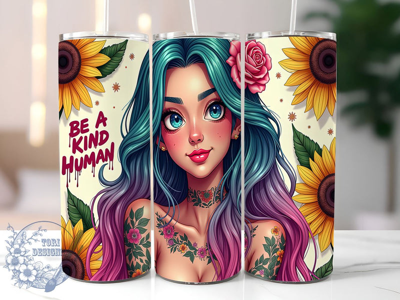 Kindness Tumbler, Inspirational Quotes, Be a Kind Human, Motivational ...