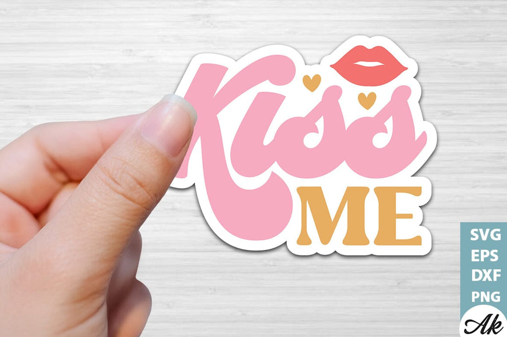 Kiss me Stickers Design - So Fontsy