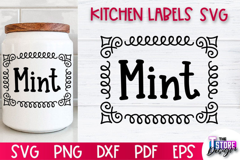 Kitchen Labels SVG Design | Home Design SVG | Jar Labels v.1 - So Fontsy