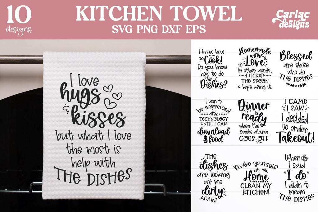Kitchen Towel SVG Bundle - So Fontsy