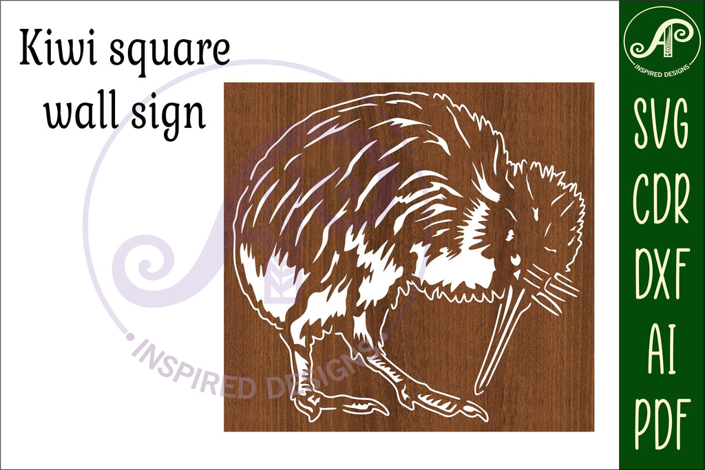 Kiwi square wall art sign, SVG file. vector file - So Fontsy
