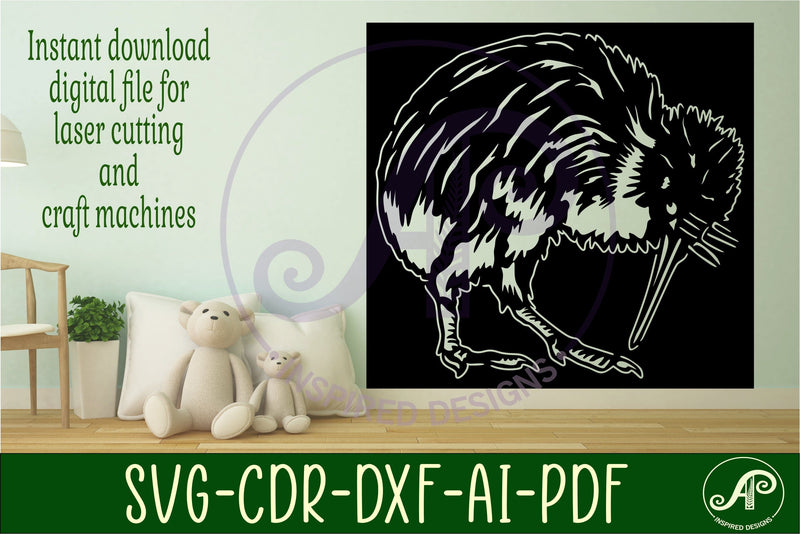 Kiwi square wall art sign, SVG file. vector file - So Fontsy