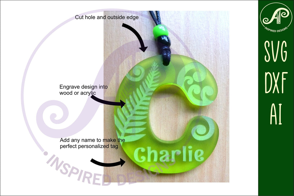 Kiwiana theme tag letter designs keychain DIGITAL SVG - So Fontsy