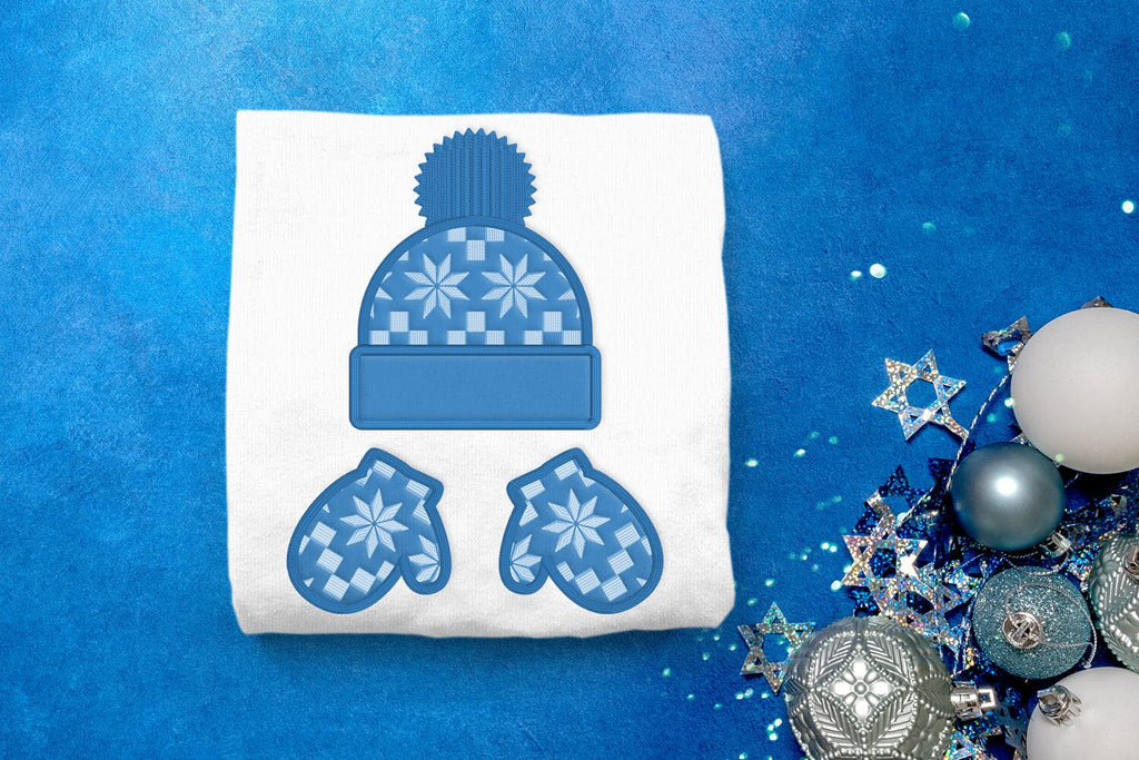 Knit Hat and Mittens Applique Embroidery - So Fontsy