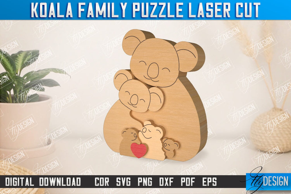 Koala Family Puzzle Bundle | Koala Puzzle Template | Eco-Friendly Gift ...
