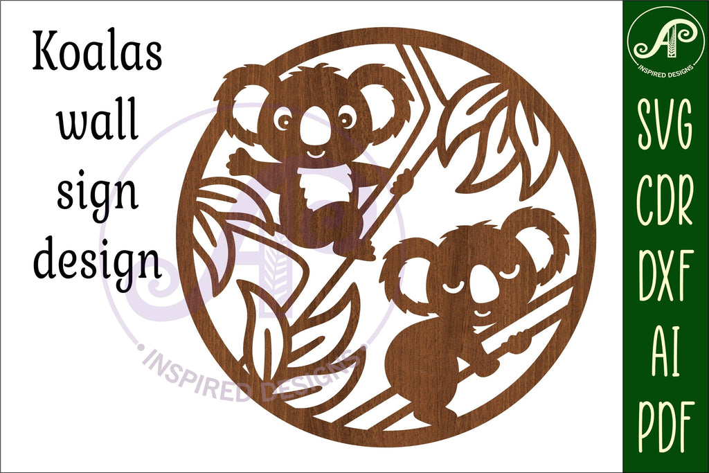 koala wall art sign, SVG file. vector file - So Fontsy