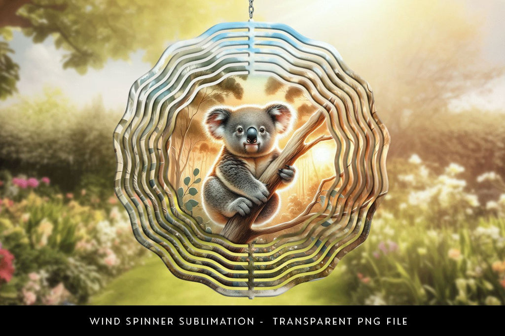 Koala Wind Spinner PNG Sublimation Design - So Fontsy