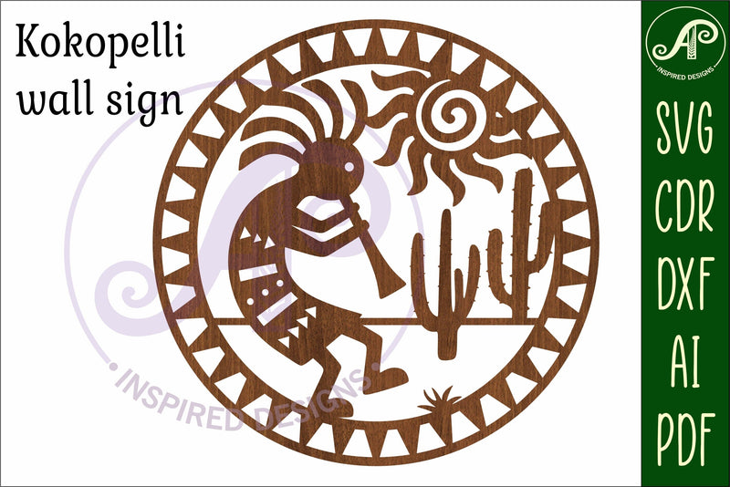 Kokopelli wall art sign, SVG file - So Fontsy
