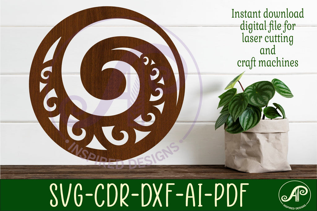 Koru circle wall sign, SVG file. vector sign - So Fontsy