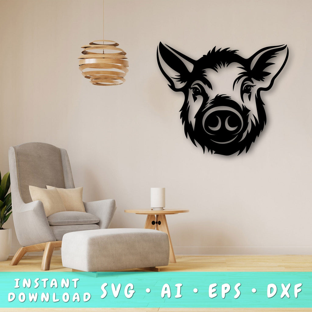 Kune Kune Pig Laser SVG Cut File, Kune Kune Pig Glowforge File, Kune ...