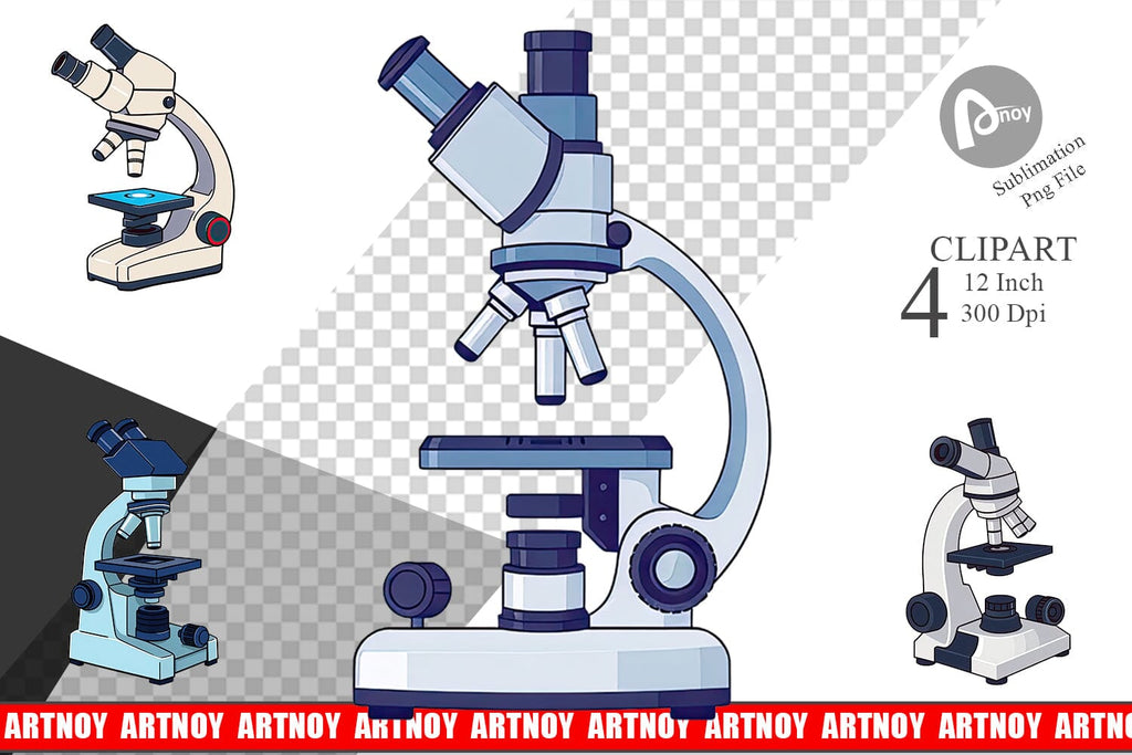 Lab Microscope Clipart - So Fontsy