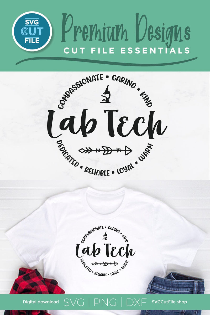 Lab tech svg with round circle for men or women - So Fontsy