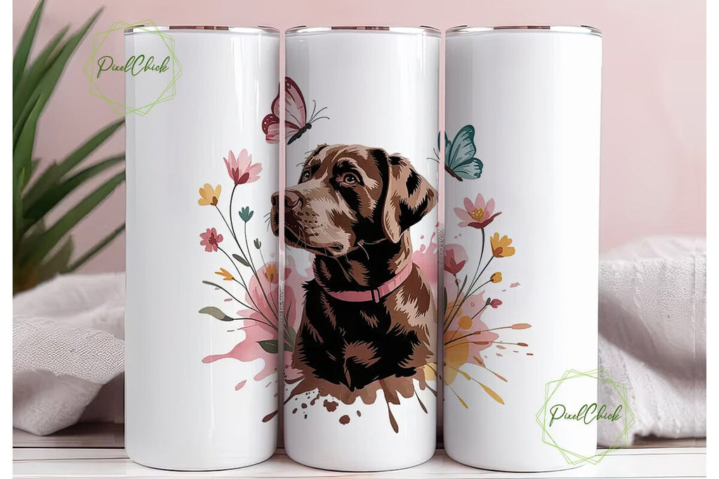 Labrador with Butterflies 20oz Tumbler - So Fontsy