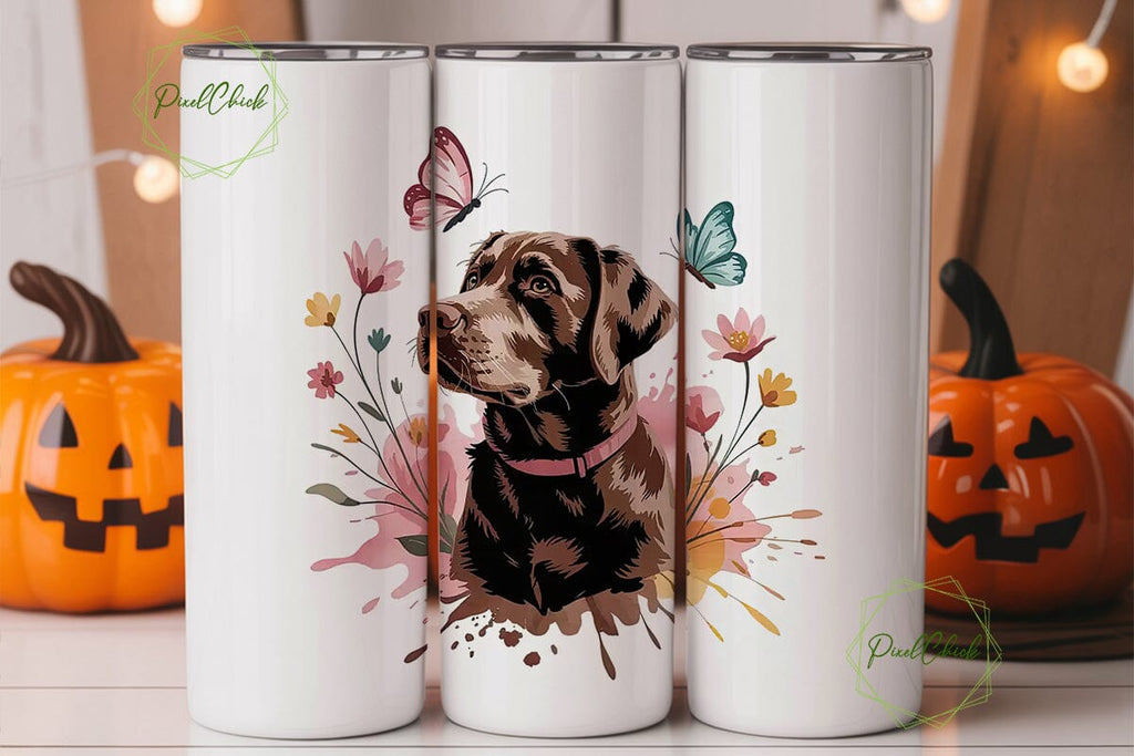 Labrador with Butterflies 20oz Tumbler - So Fontsy