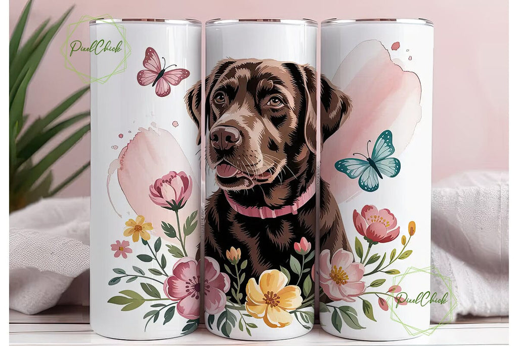 Labrador with Butterflies 20oz Tumbler - So Fontsy
