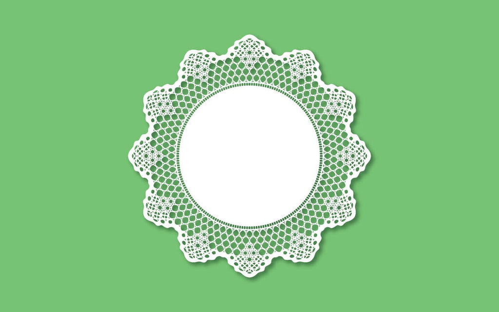 Lace Paper Cut Round Frame Decor Bundle - So Fontsy