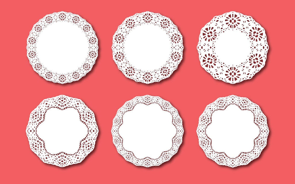 Lace Paper Cut Round Frame Decor Bundle - So Fontsy