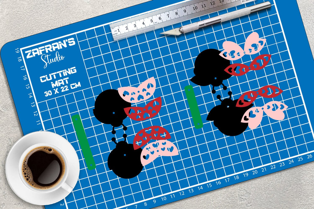 Ladybug Key Fob, Layered Key Fob, Ladybug Keychain, Folded Fobs - So Fontsy