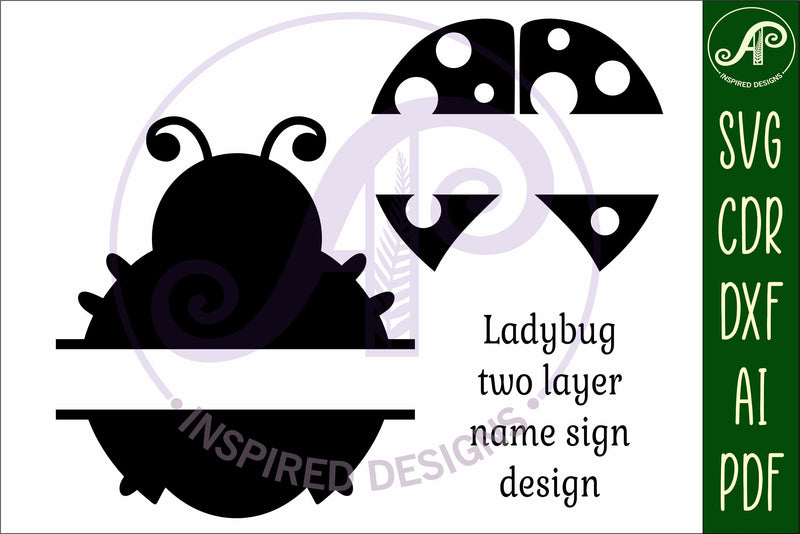Ladybug name nursery sign svg laser cut template - So Fontsy