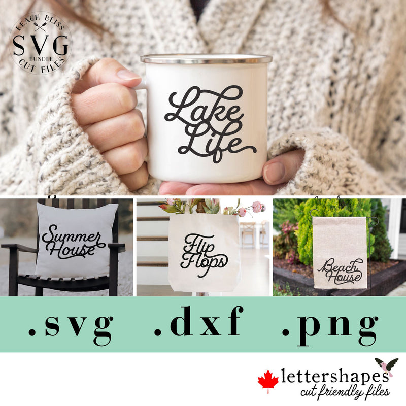 Lake & Beach Life SVG Cut Files Bundle for DIY Projects, Home Decor ...