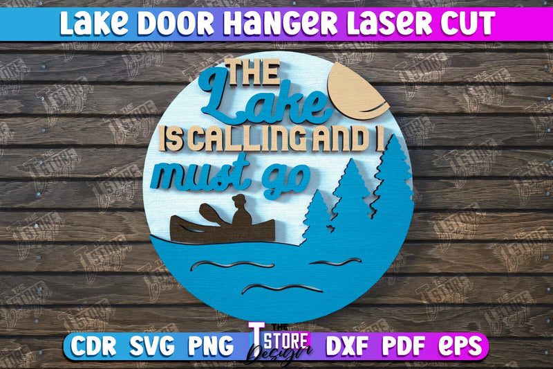 Lake Door Hanger Bundle | Door Sign | Rustic | Door Sign Template ...