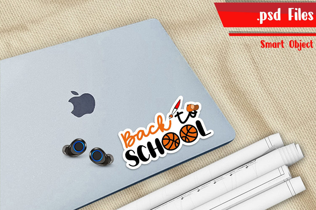 Laptop Sticker Mockup | Macbook Sticker Mockup psd files - So Fontsy