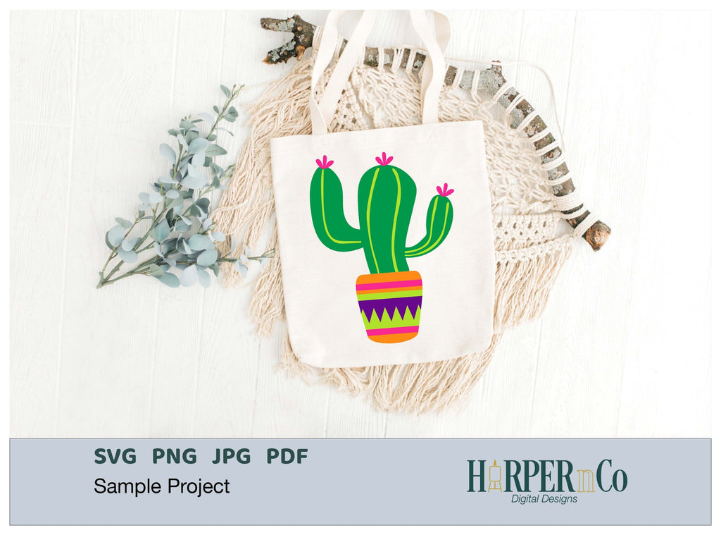 Large Cactus SVG PNG Cut EPS File - So Fontsy
