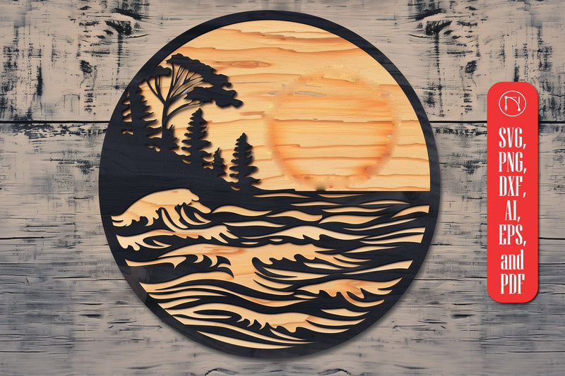 laser cut beach SVG cut file - So Fontsy