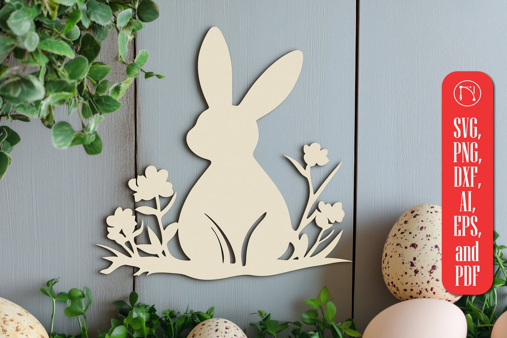 Laser Cut Easter Bunny SVG Cut File - So Fontsy