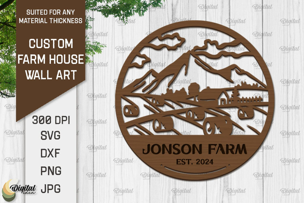 Laser Cut Farmhouse Wall Decor. Personalized Name Farm Sign SVG - So Fontsy