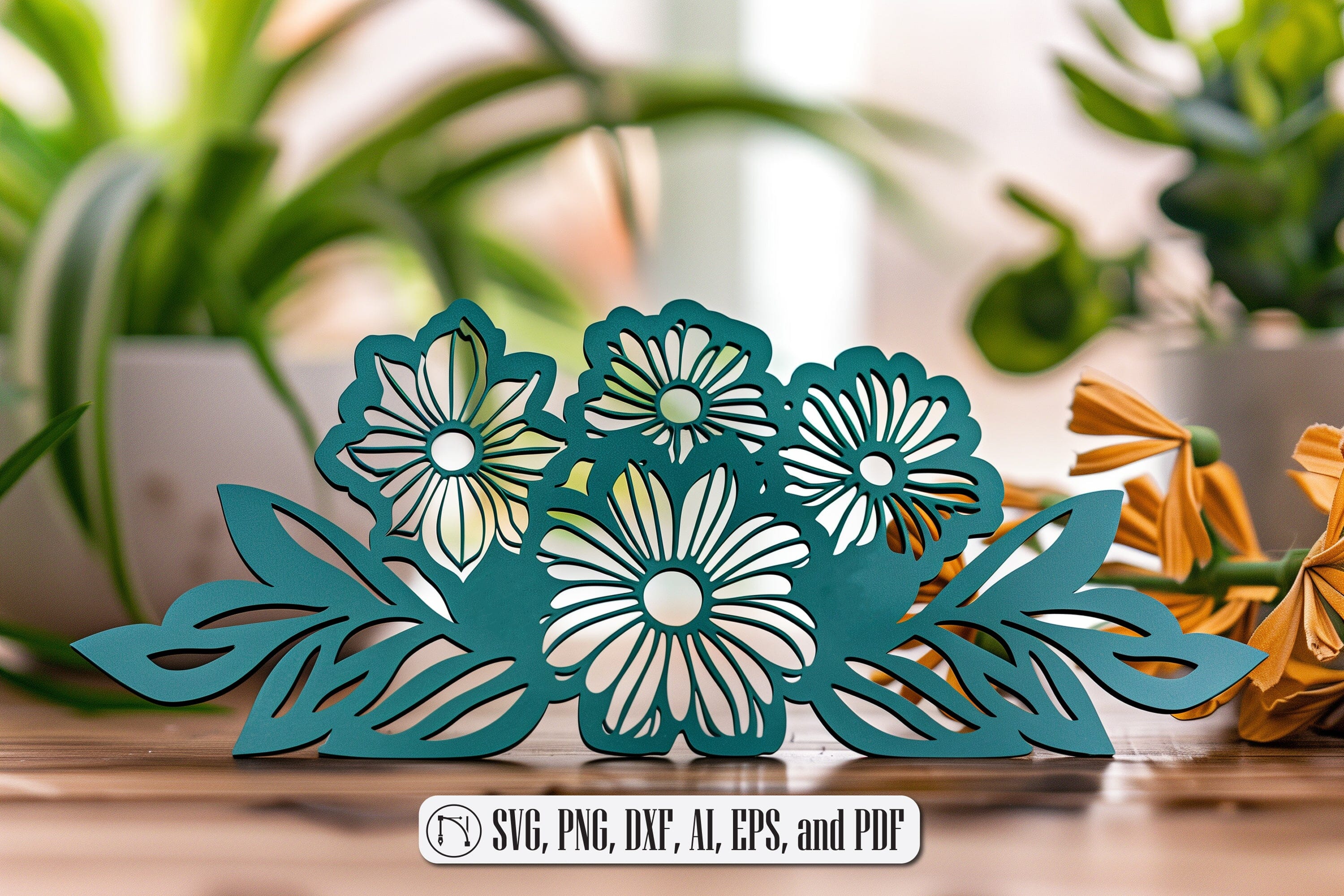 laser cut flower SVG cut file - So Fontsy