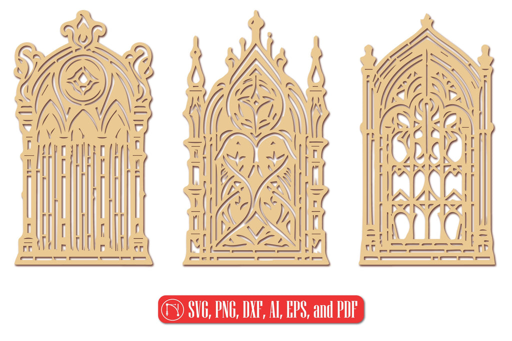 Laser Cut Gothic Window SVG Bundle - So Fontsy