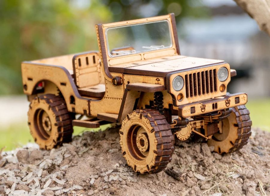 Laser Cut Jeep 3D Puzzle – Off-Road Wooden Model File - So Fontsy