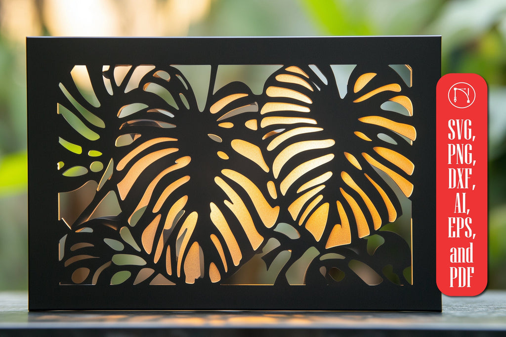 Laser Cut Monstera Wall Art SVG cut file - So Fontsy