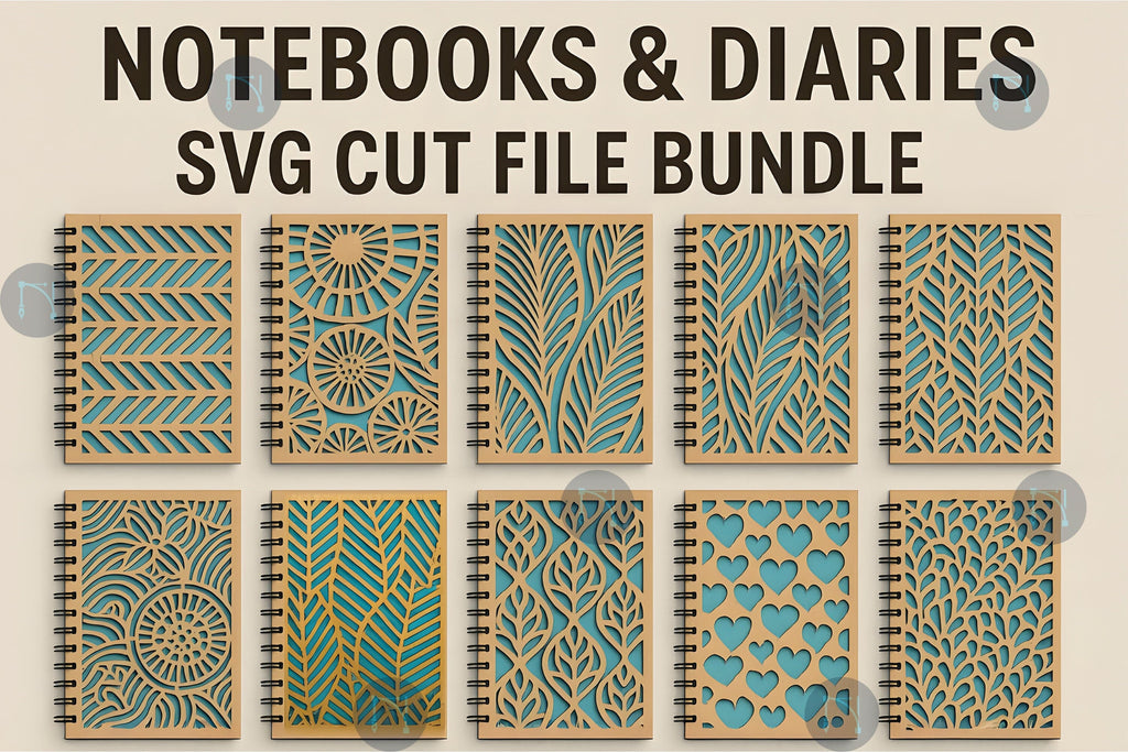 Laser Cut Notebooks & Diaries SVG Cut File Bundle - So Fontsy
