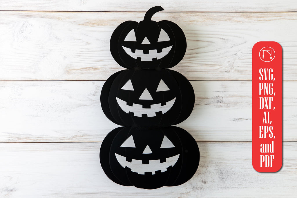 laser-cut pumpkins stacked SVG - So Fontsy