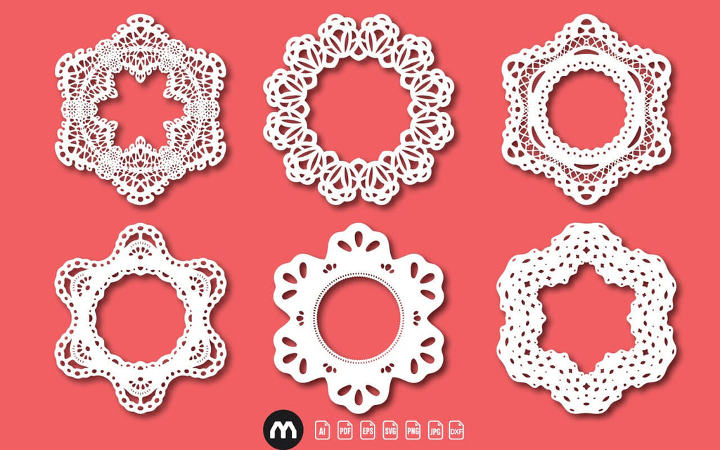 Laser Cut Six Elegant Circular Design Bundle SVG – Intricate Round ...