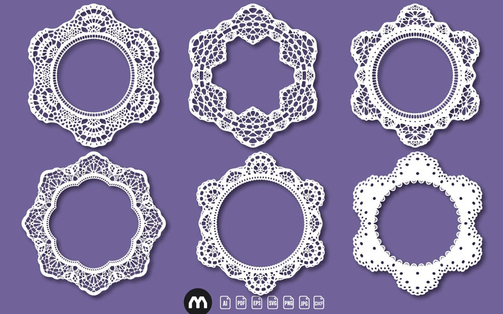 Laser Cut Six Elegant Circular Design Bundle SVG - So Fontsy