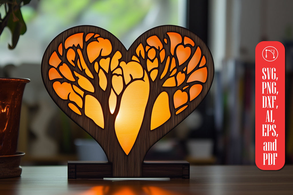 Laser Cut TREE HEARTS Shadow Box SVG - So Fontsy