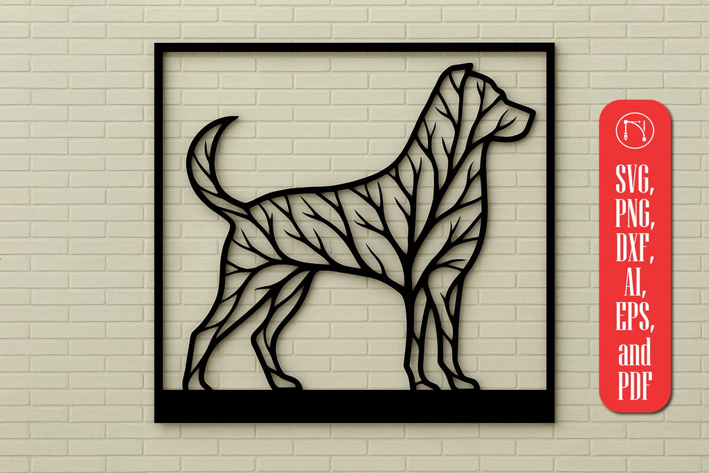 Laser Cut Tree in Dog SVG cut file - So Fontsy