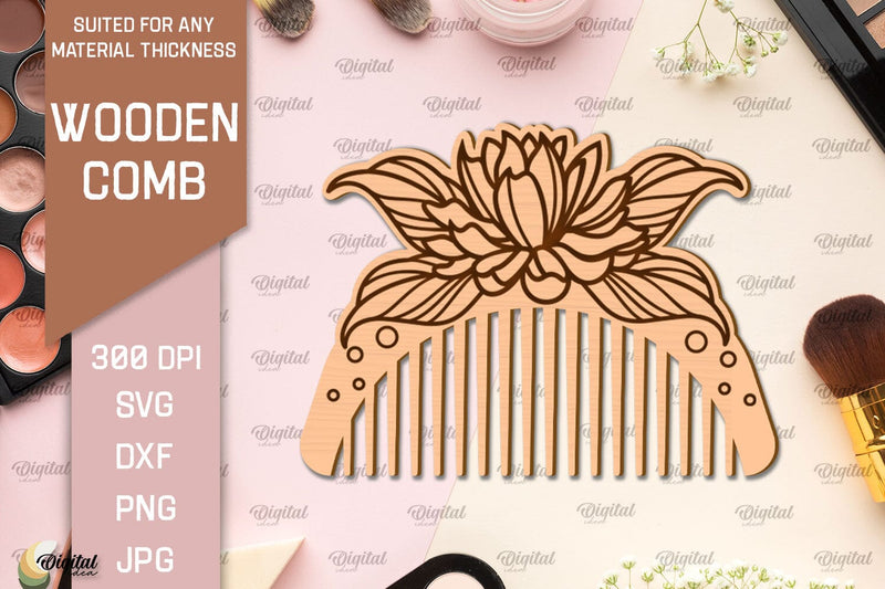 Laser Cut Wooden Hair Combs SVG Bundle. Combs With Engraving SVG - So ...