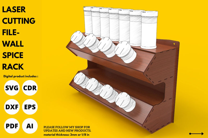 laser cutting Spice Rack | svg paper cut | cricut | glowforge file - So ...